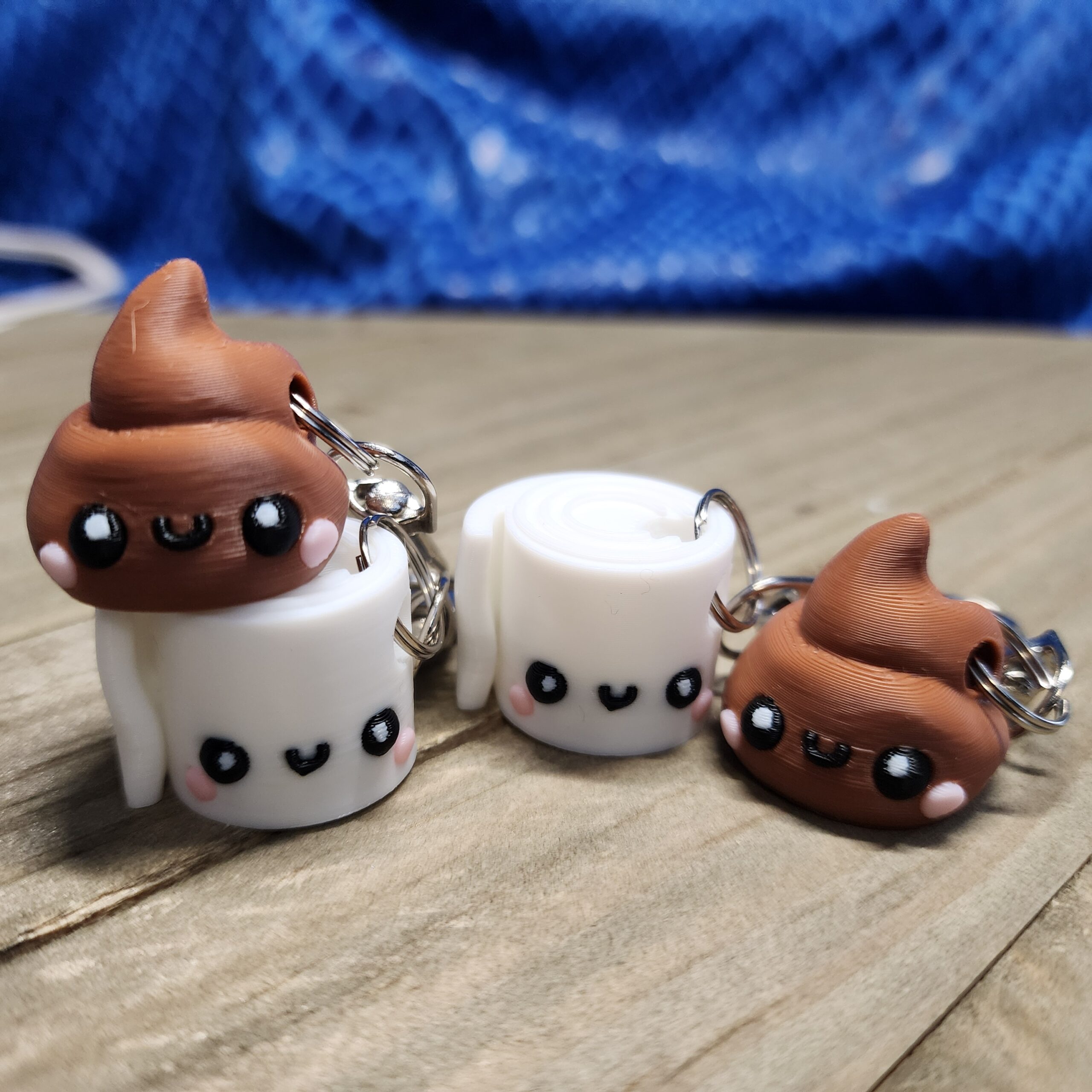 TP and Poop Keychain Duo